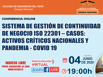 Sistema-de-gestión-de-continuidad-de-negocio-ISO-22301-inicio-V2 - Colegio de Ingenieros del Perú