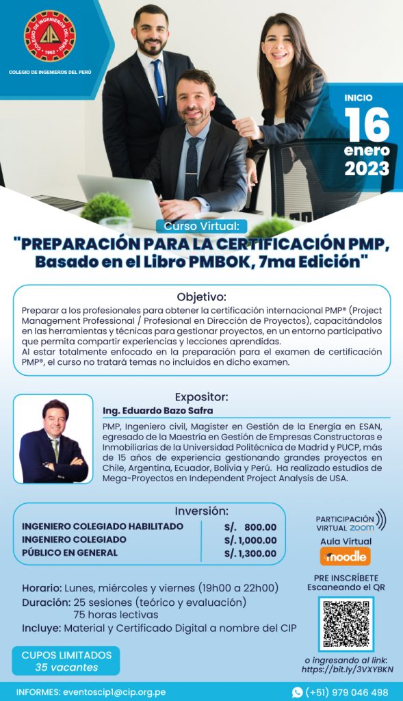 CURSO ONLINE - Preparación Para el examen de Certificación PMP® Alineado a la Guía PMBOK® 7th ...