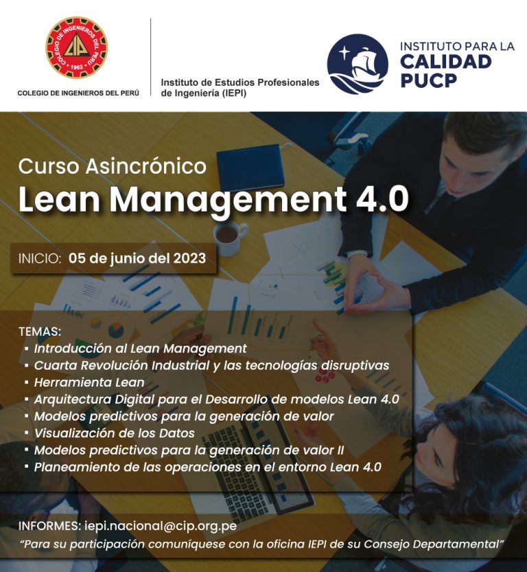 CURSO ASINCRÓNICO - LEAN MANAGEMENT 4.0 - Colegio de Ingenieros del Perú